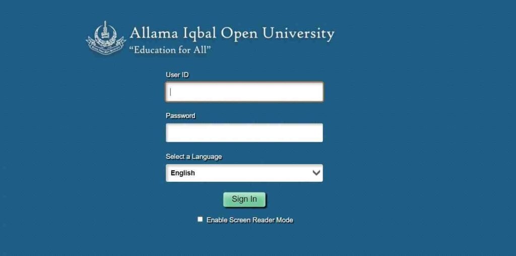 AIOU CMS Portal Login - Semester Autumn (2026 Updated)